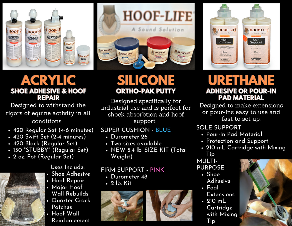HOOF-LIFE® Urethane Shoe Adhesive & Hoof Support – Victory Racing Plate ...