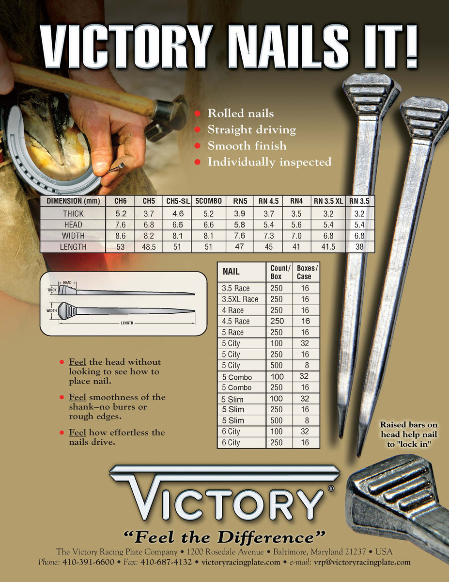 Horseshoe Nails - VICTORY Racing Plate – Victory Racing Plate Company